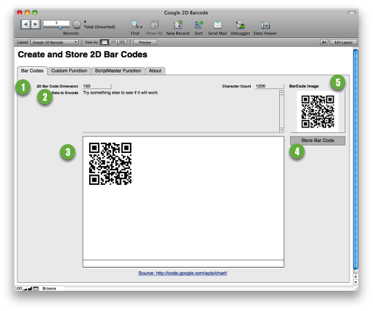 | Creating and Storing 2D Bar Codes in FileMakerHomeBase Software